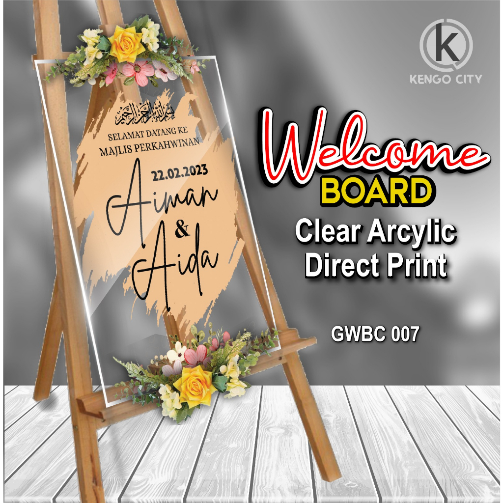 Welcome Board / Acrylic Welcome board / Crystal Board / Wedding Signage ...