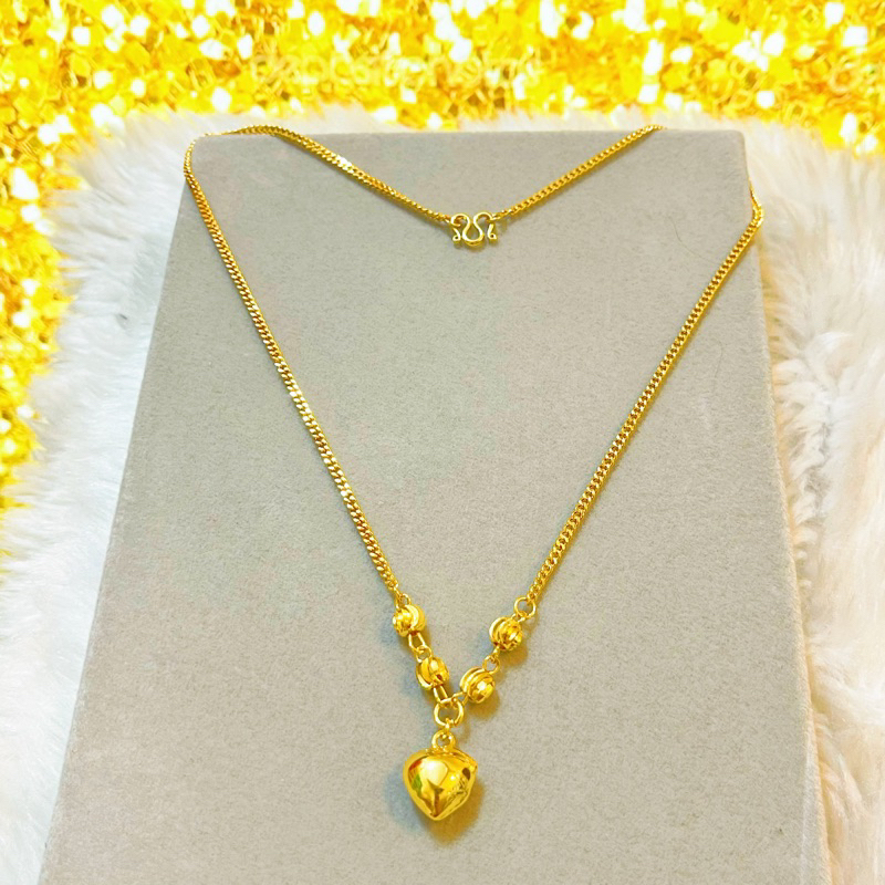 RANTAI LEHER KANAK-KANAK & REMAJA RANTAI LEHER BOBA LOVE ( Emas bangkok / Emas korea 24k ...