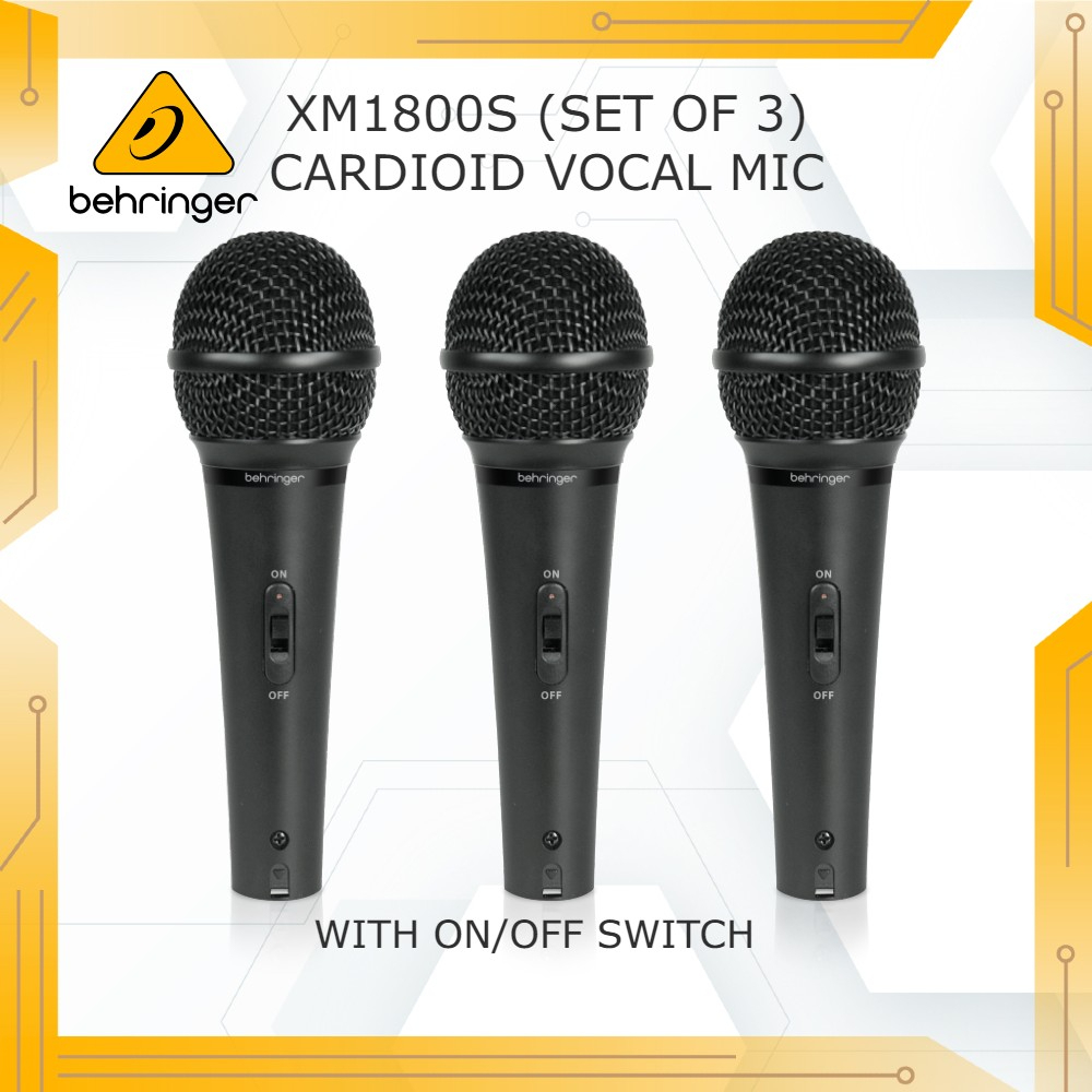 Behringer XM1800S Dynamic Microphone w/ Switch & Case (3-Pack) | Shopee ...