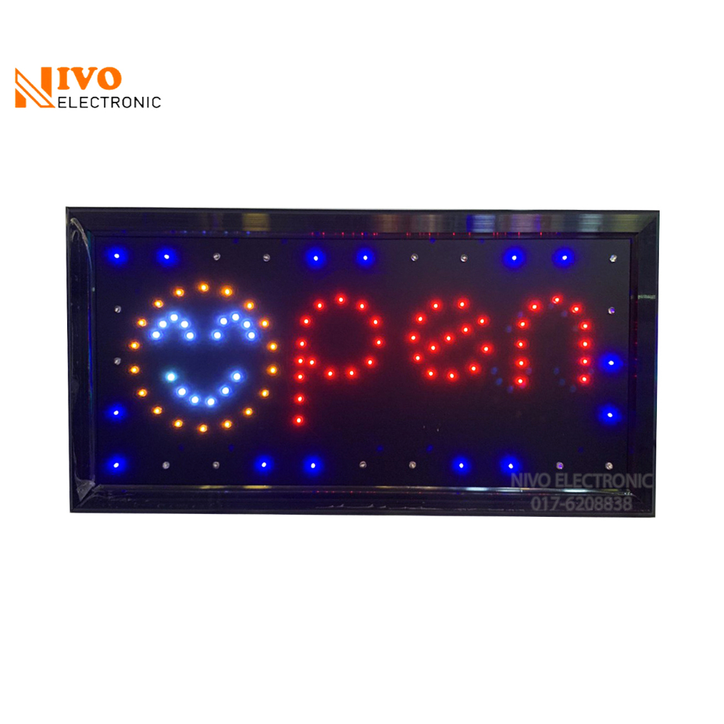 SMILE OPEN LED SIGN BOARD 48 X 25CM | Shopee Malaysia