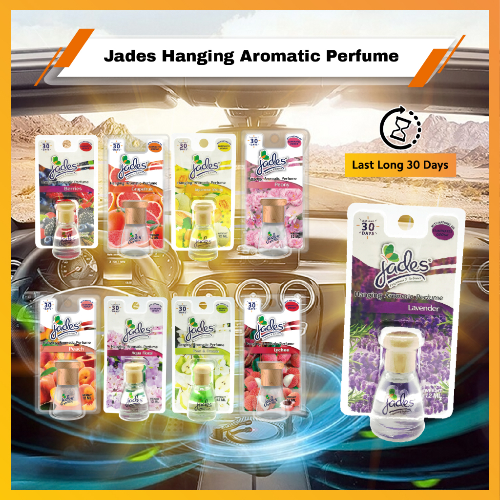 JADES Hanging Aromatic Car Perfume Air Freshener / Deodorizer ( Pewangi Kereta ) - 12ML | Shopee ...