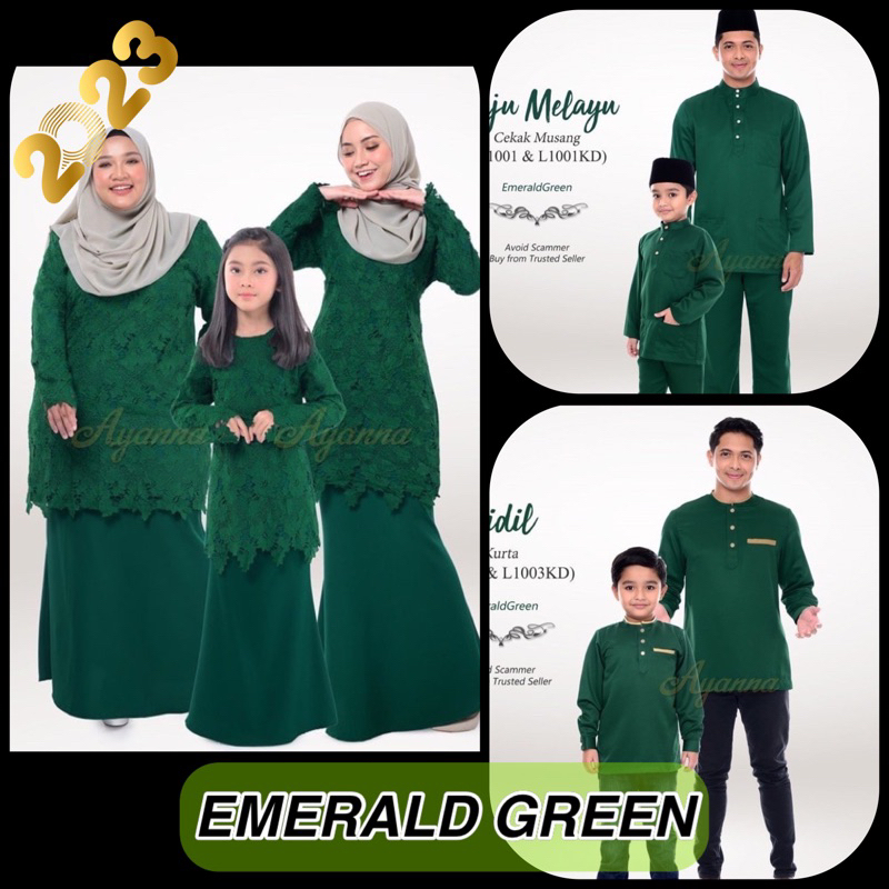 BAJU RAYA SEDONDON TEMA WARNA EMERALD GREEN | Shopee Malaysia