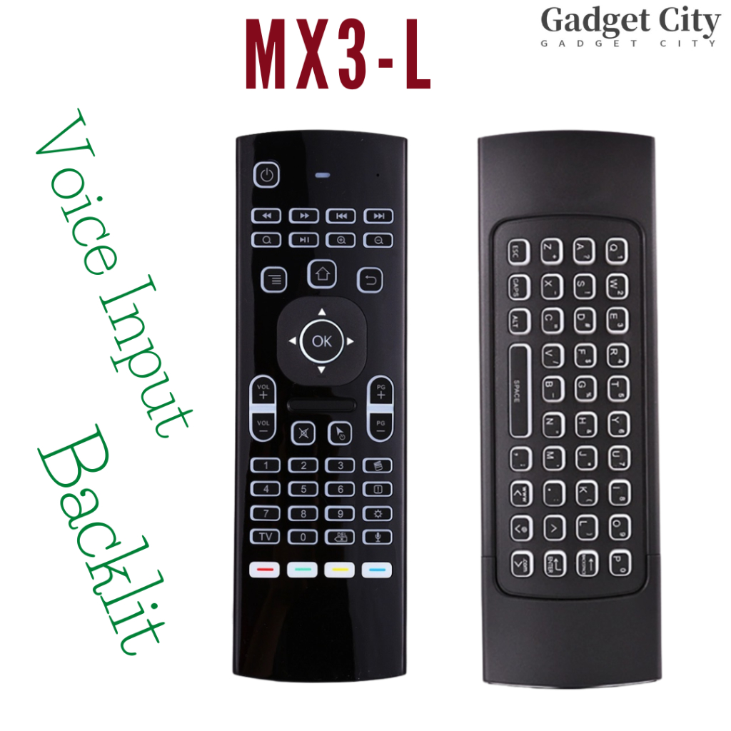 MX3-L Airmouse Voice Input Backlit Backlight IR Learning Air Remote Air ...