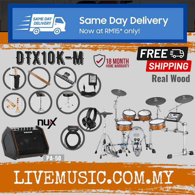 Yamaha DTX10KM-RW Electronic Drum Set With Amplifier - Real Wood ...