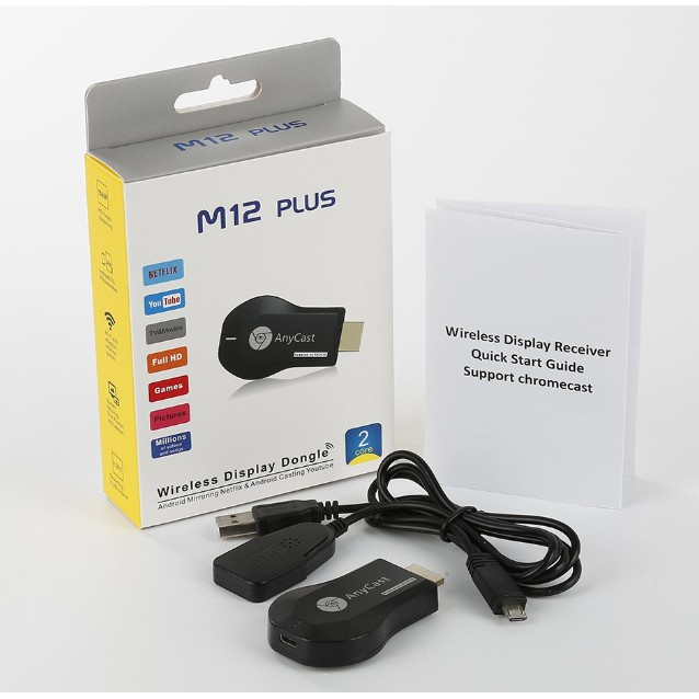 M12 ANYCAST M12 PLUS 1080P MIRASCREEN MIRACAST SCREEN MIRROR DISPLAY ...