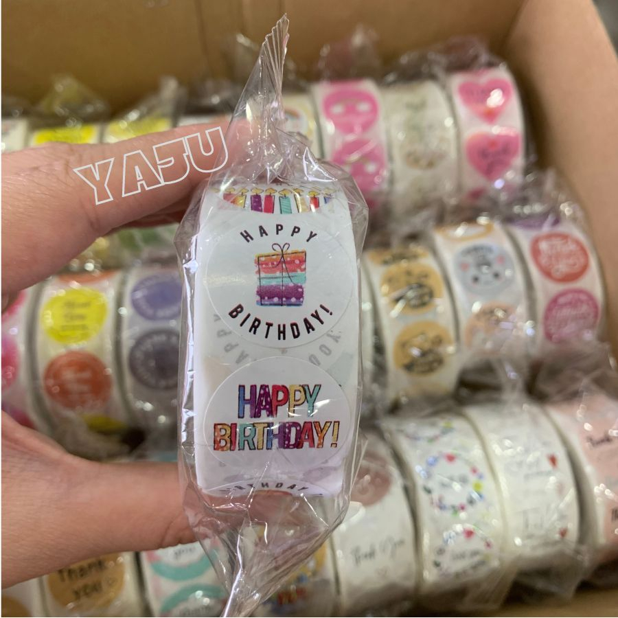 【YAJU!】Thank You & Handmake Sticker 25MM Label Seal Love Terima Kasih ...