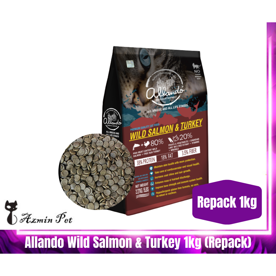 Allando Natural Holistic Wild Salmon & Turkey (Cat Food) 1KG [REPACK ...