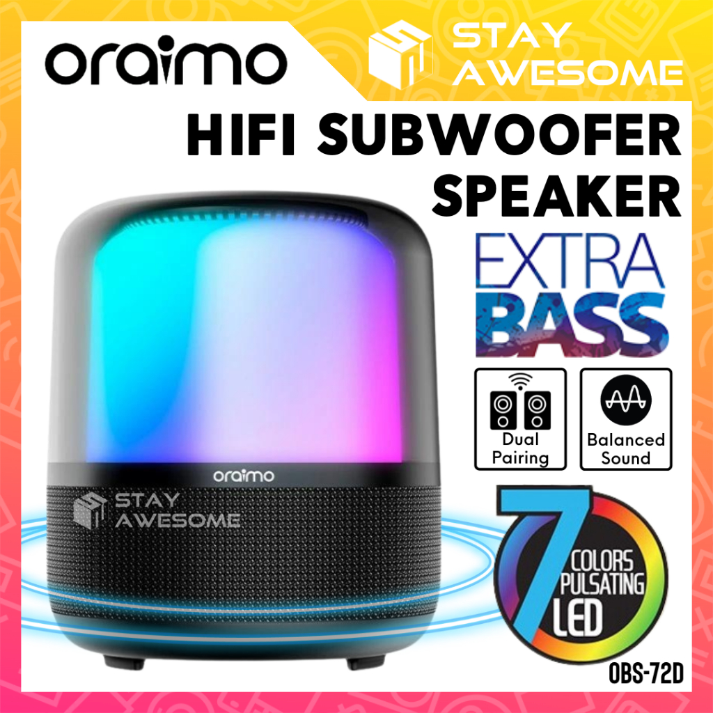 ORAIMO Super Power Bass Speaker TWS 50W With RGB LED Light Bluetooth ...