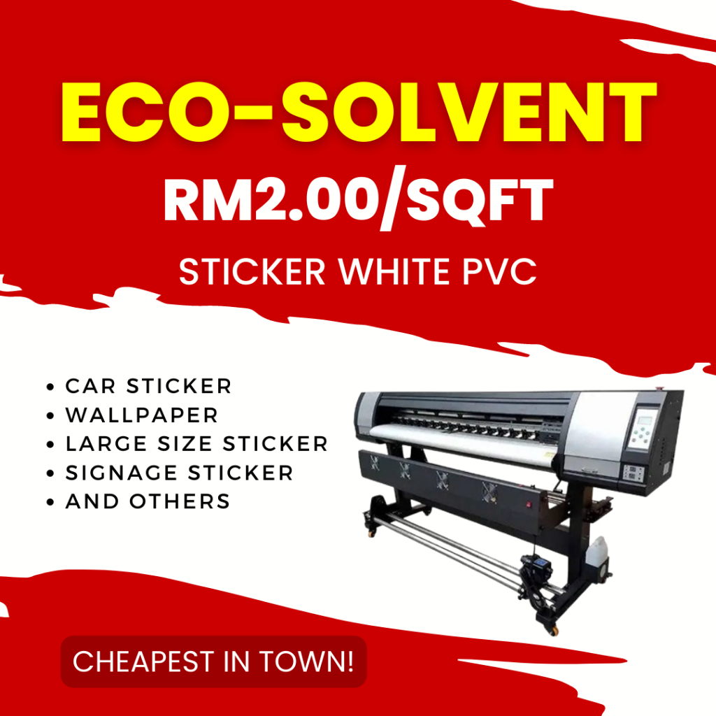 Sticker White PVC - Eco Solvent | Shopee Malaysia