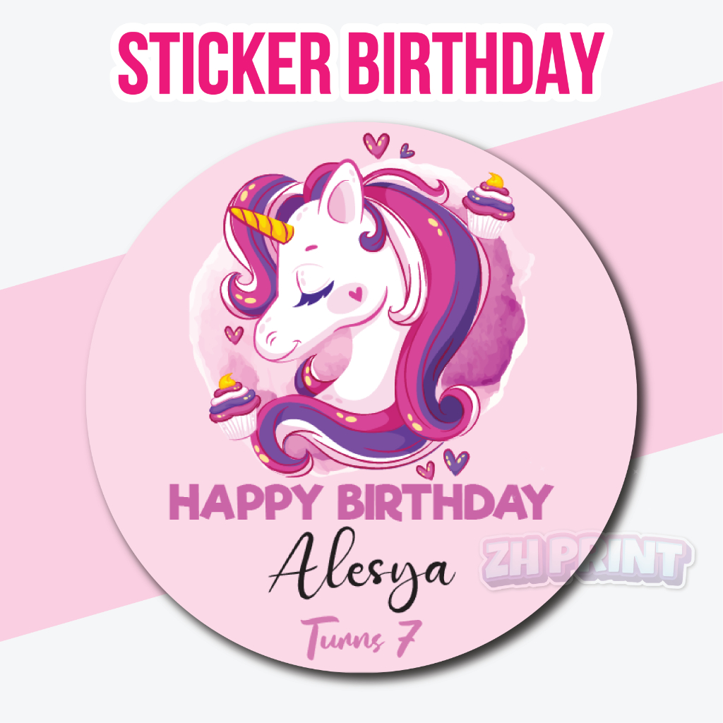 50pcs/100pcs Sticker Birthday For Goodies happy birthday hari jadi ...
