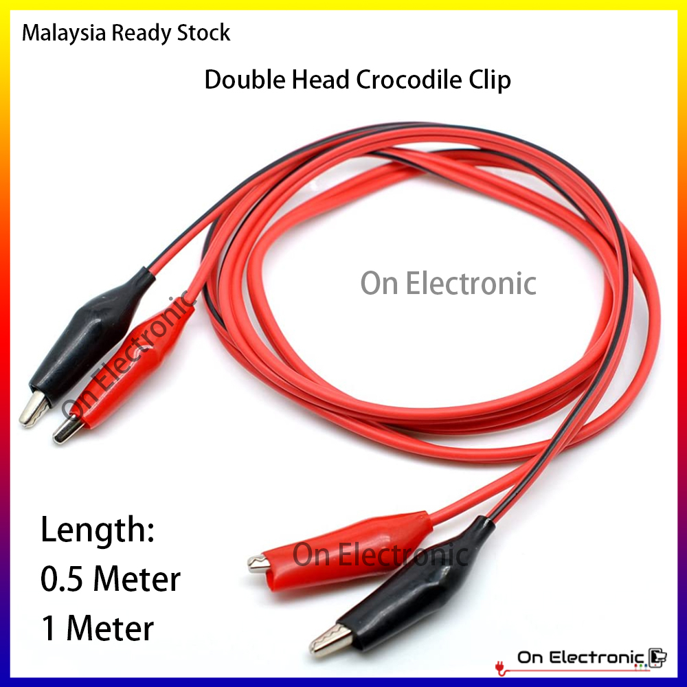 Double Head Crocodile Clip Test Lead Cable Alligator Clips Jumper Wire ...