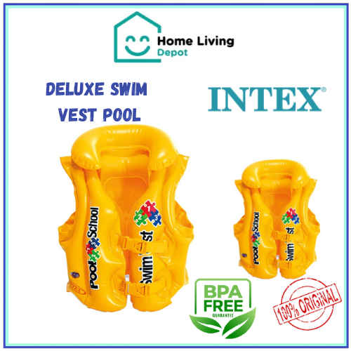 INTEX 58660 Inflatable Pool Deluxe Swim Vest Kids Life Jacket Child ...