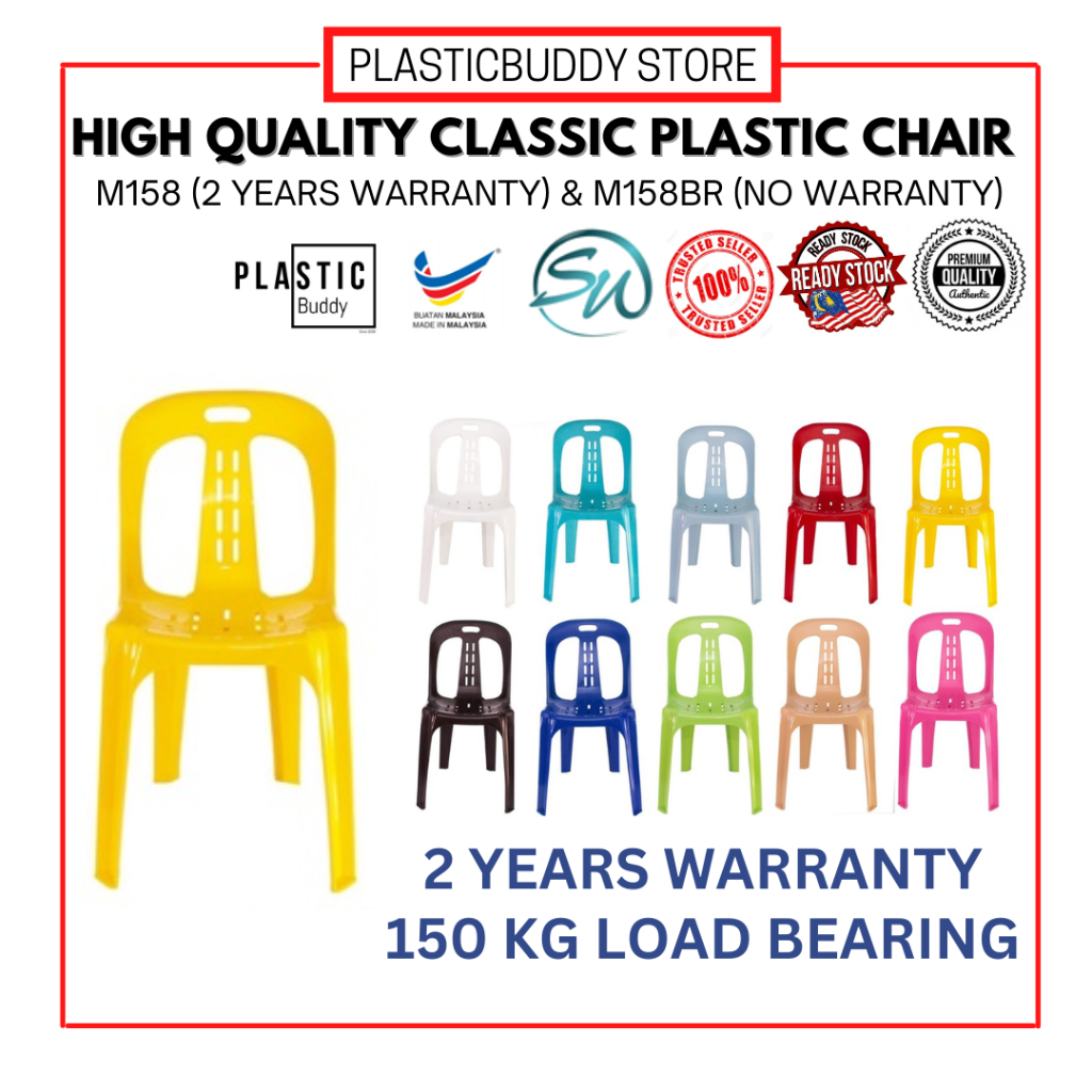 Buatan Malaysia Ready Stock M158 SW Plastic Chair Classic Chair Dining ...