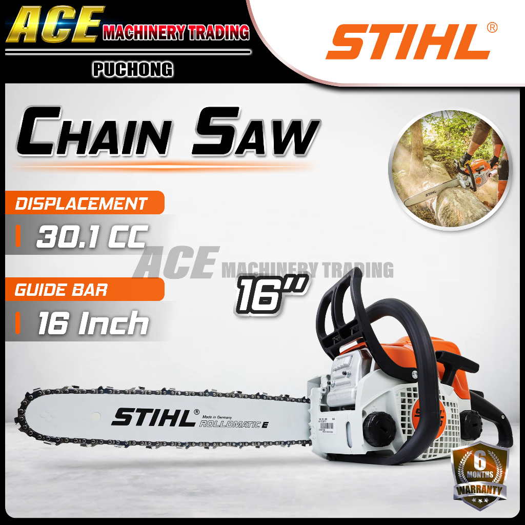 [ 100% ORIGINAL ] STIHL MS170 CHAINSAW WITH 16 " Inch GUIDE BAR & CHAIN - 6 Months Warranty ...