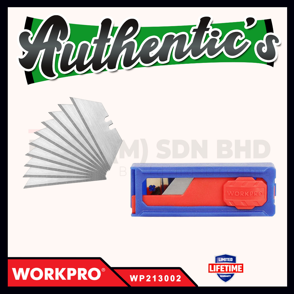 WORKPRO WP213002 10PC SK5 Utility Knife Blades With Heavy Duty Box ...