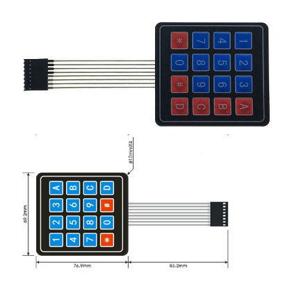 New 4 12 16 20 Key 4*4 Membrane Switch Keypad 1x4 3x4 4x4 4*5 Matrix Array Matrix keyboard for ...