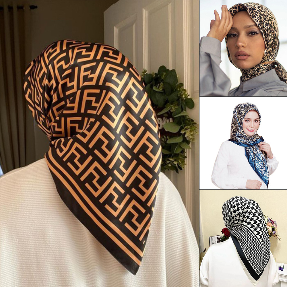 Tudung bawal satin immitate silk hijab corak leopard snake tudung ice ...