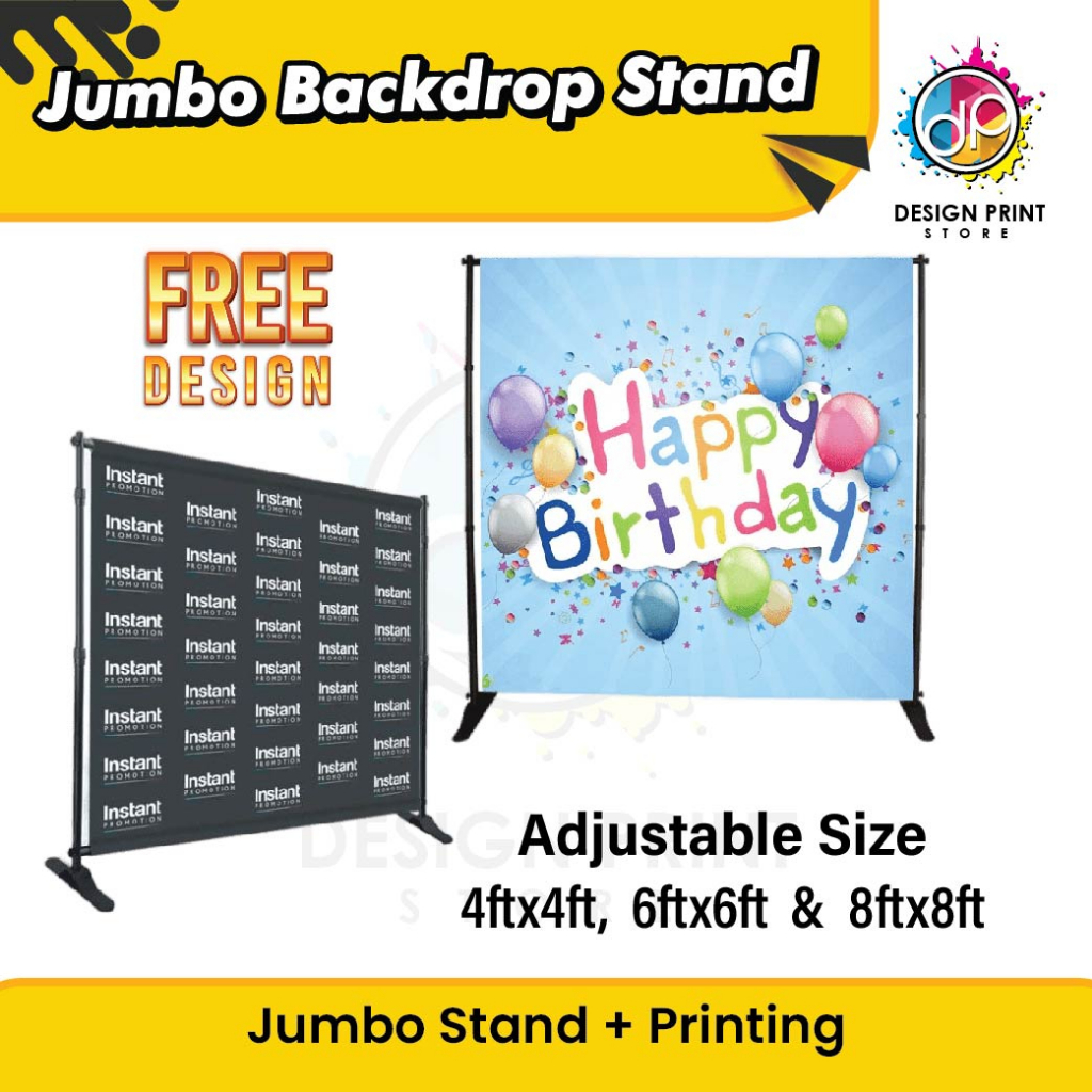 Jumbo Backdrop Banner Stand / Jumbo Backdrop Banner Stand + Printing ...