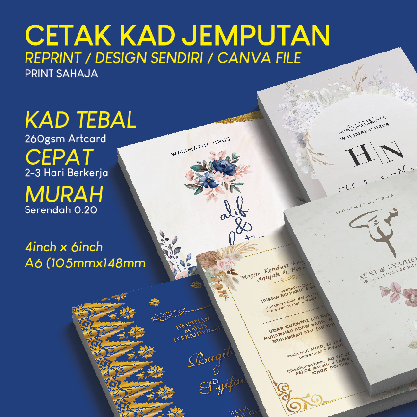 Kad Kahwin / Kad Jemputan / Invitation Card / Wedding Card A6 | Shopee ...