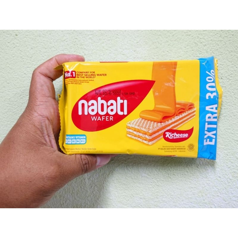 Nabati Cream Wafer Extra 30% Richeese Cheese Richoco Chocolate 20gram x 1paket | Shopee Malaysia
