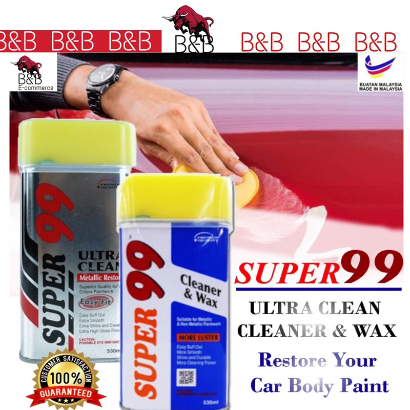 Soft 99 Cleaner & Polish Luster / Meta Clean Wax with Sponge 530 ml ...
