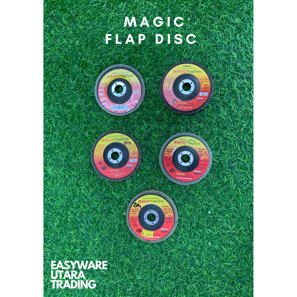 MAGIC-FLAP DISC 4"-60P-80P-120P-180P-240P/KERTAS PASIR GRENDER/MATA ...
