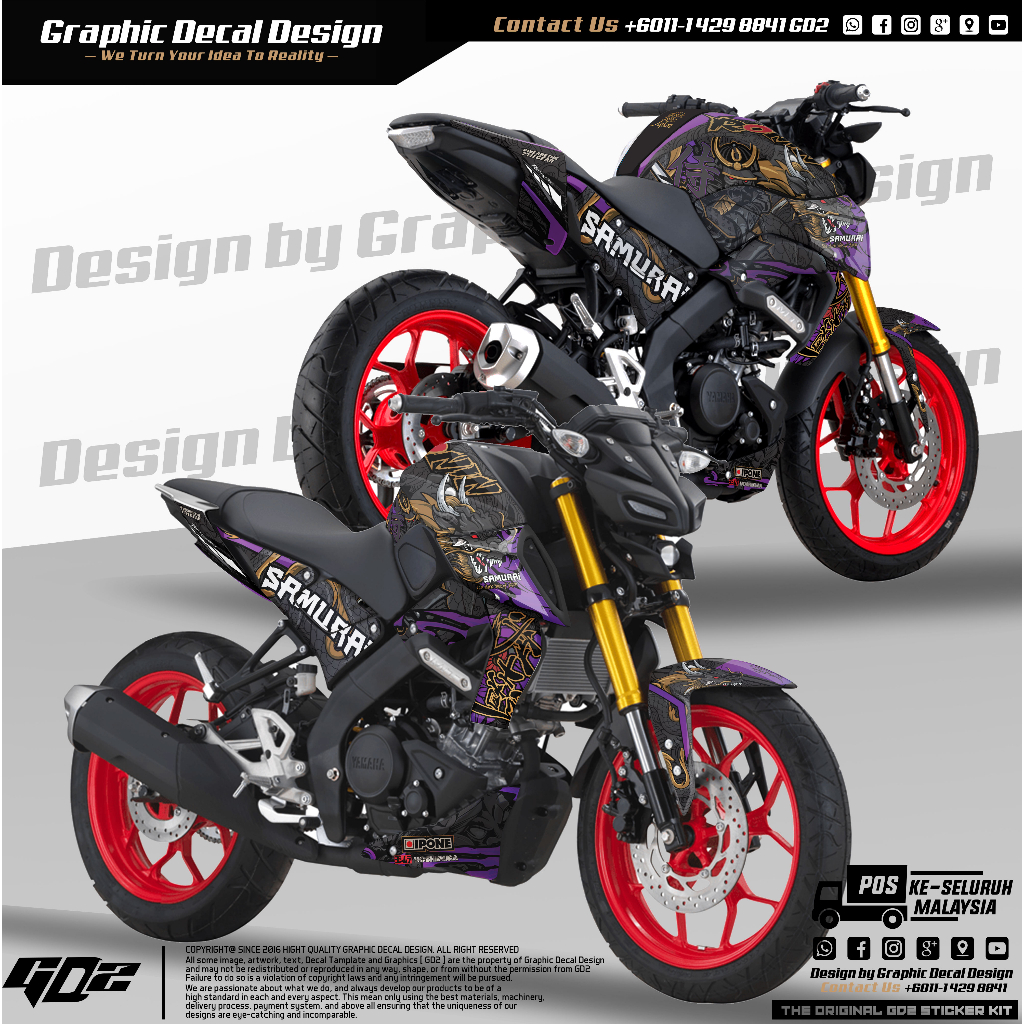 Decal Yamaha MT 15 (full Decal) GD2Online | Shopee Malaysia
