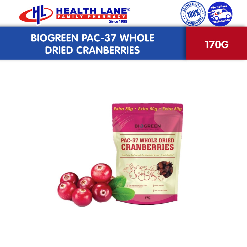 BIOGREEN PAC-37 WHOLE DRIED CRANBERRIES (170G) | Shopee Malaysia