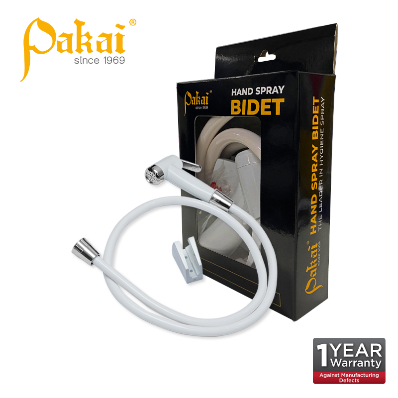 Pakai Mix Chrome & White Spray Bidet Sets [BOX] 1.2M PVC Hose Handheld ...
