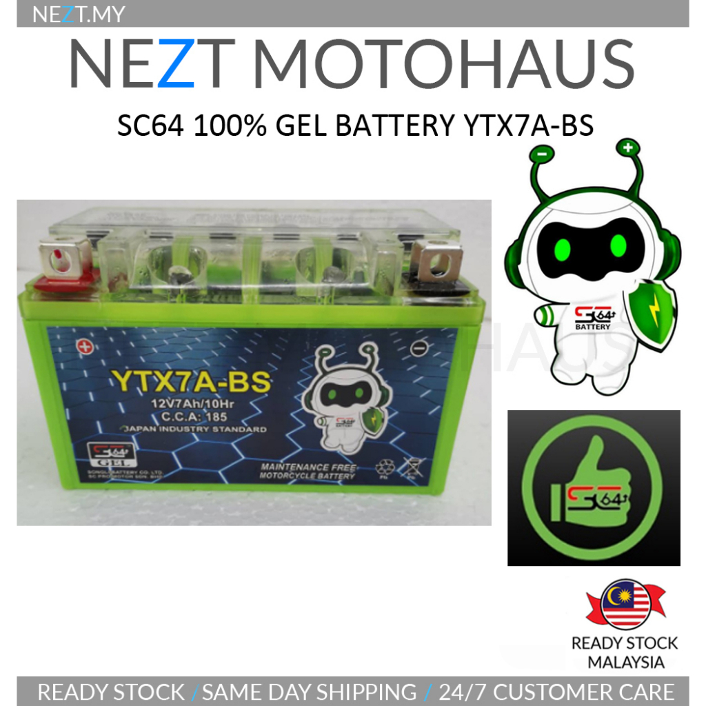 SC64 YTX7A BATTERY BATERI CCA185 SYM VF3i SM Sport Demak Modenas ...