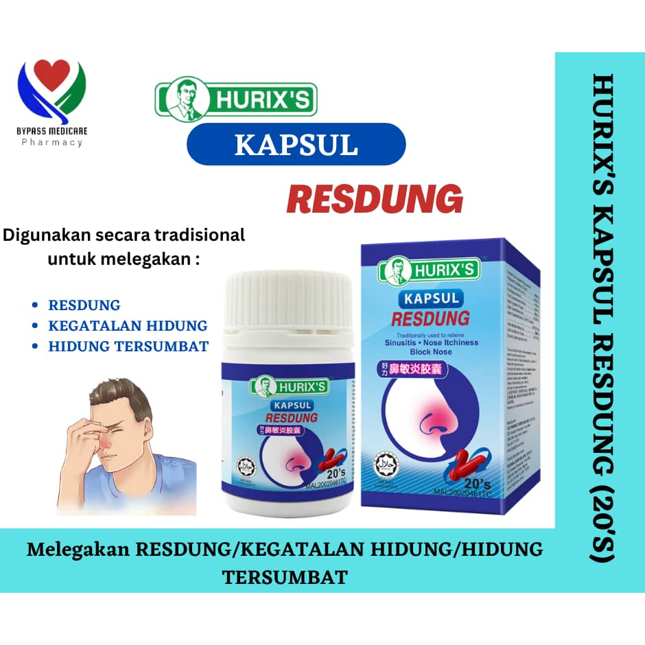 Hurix's Kapsul Resdung 20's [ masalah resdung / hidung tersumbat ... Hurix's Kapsul Resdung 20's [ masalah resdung / hidung tersumbat ...