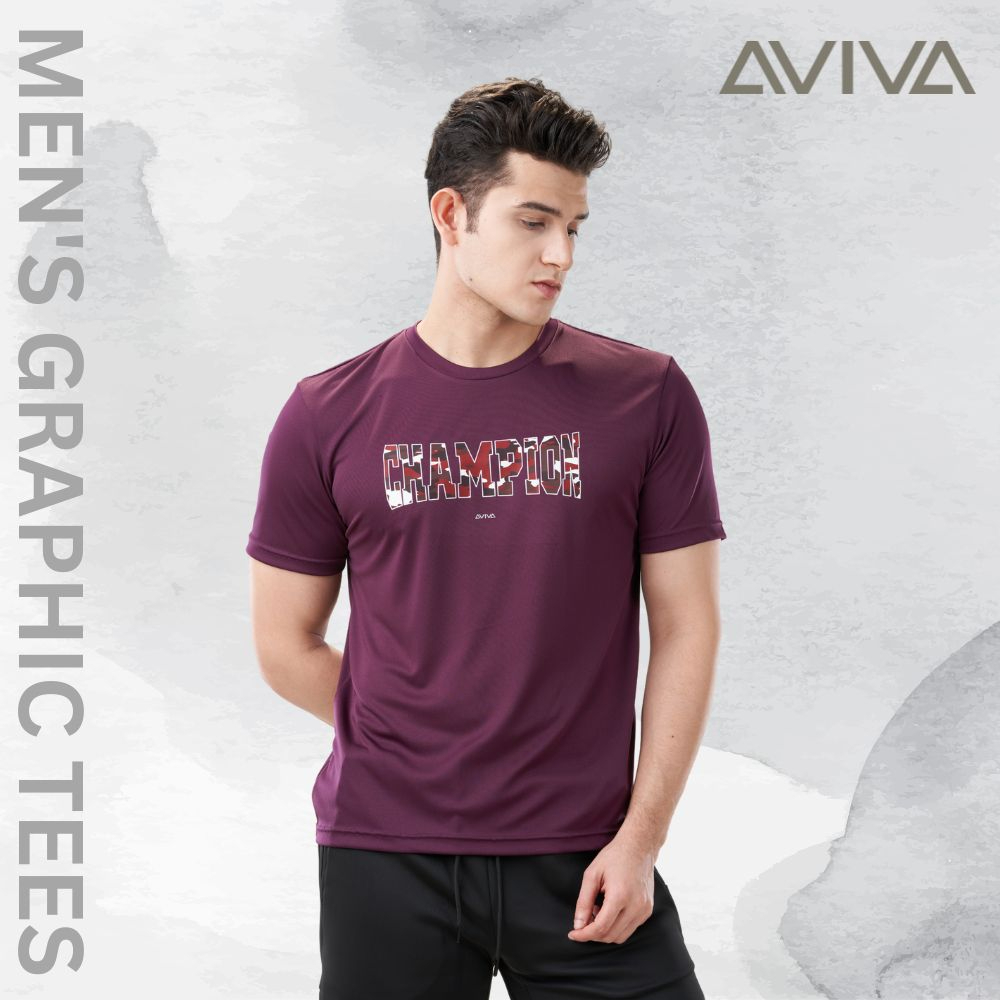 AVIVA Men's Graphic Short Sleeve Tee 8046 | Shopee Malaysia