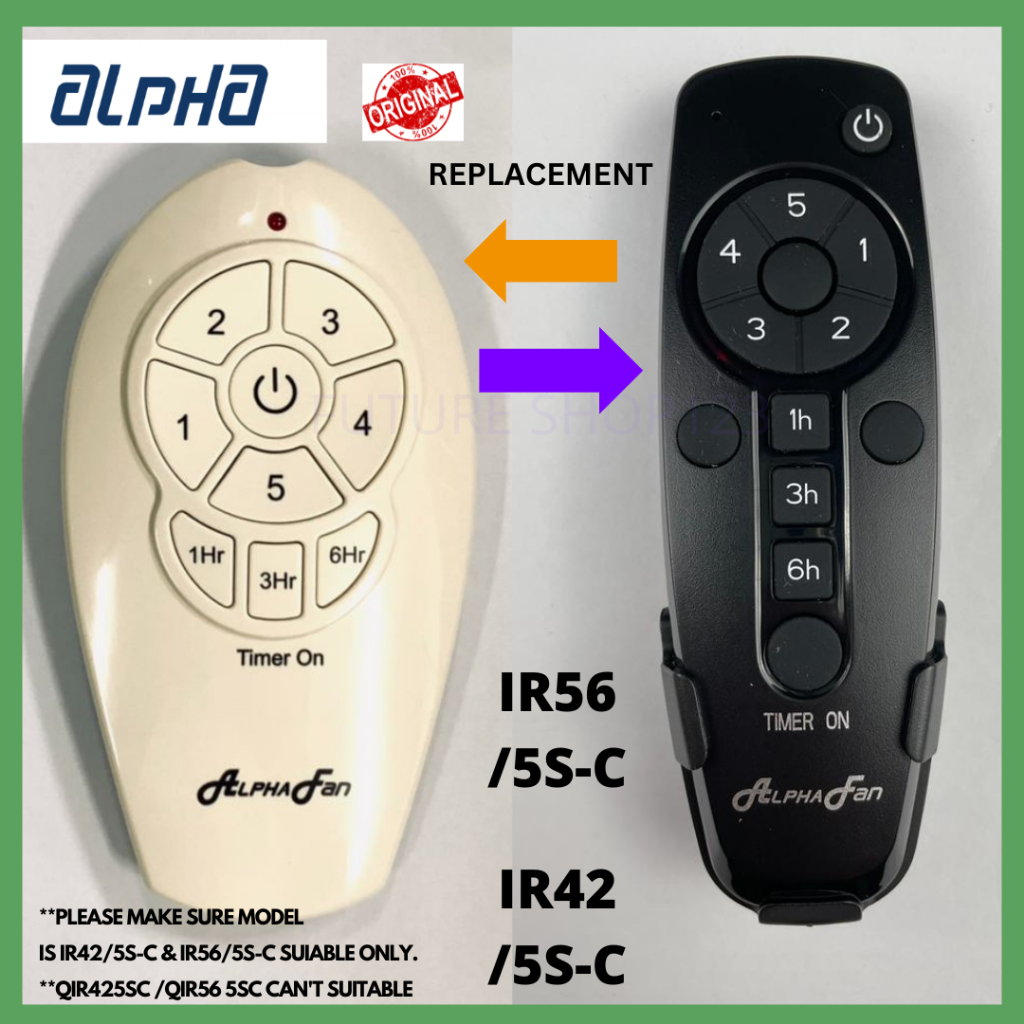 ALPHA AF20 42"/AF20 56" IR42/5S-C IR56/5S-C IR42/5SC IR56/5SC ALPHA FAN ...