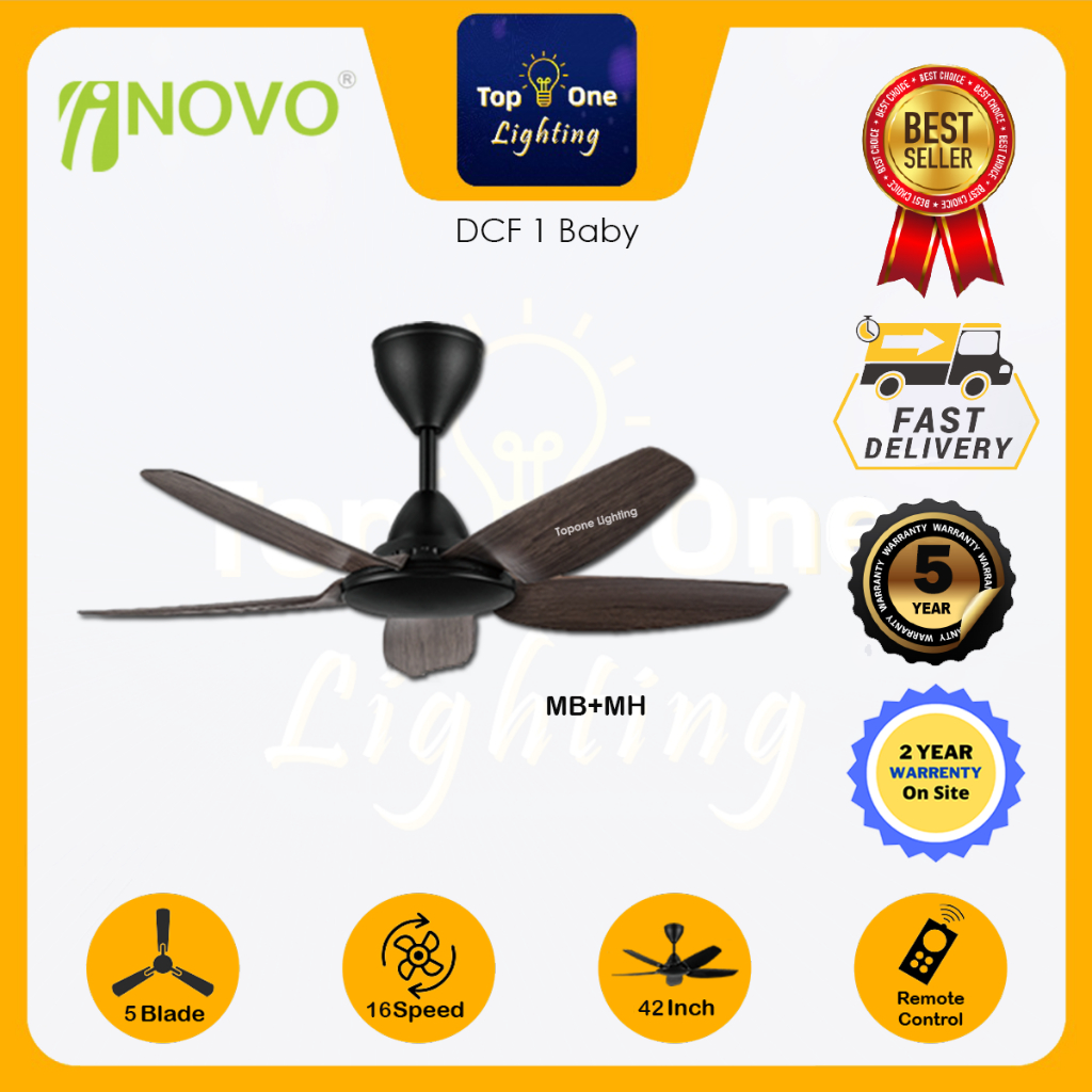 INOVO DCF 1 56" / DCF 1 Baby 42" DC Motor Ceiling Fan with 5 Blades (16 Speed Remote) | Shopee ...