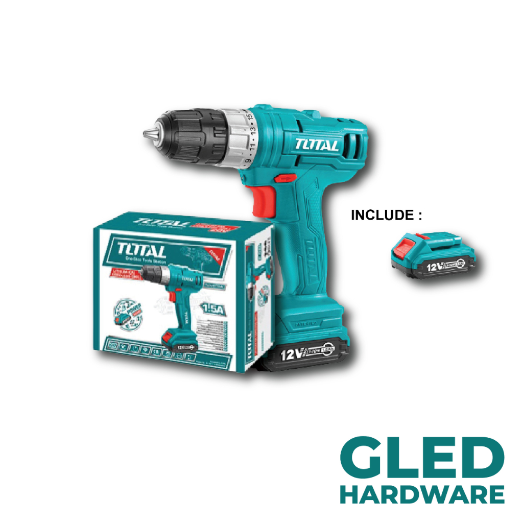 TOTAL 12V Li-ion Cordless Drill - TDLI1211 | Mesin Gerudi | Shopee Malaysia