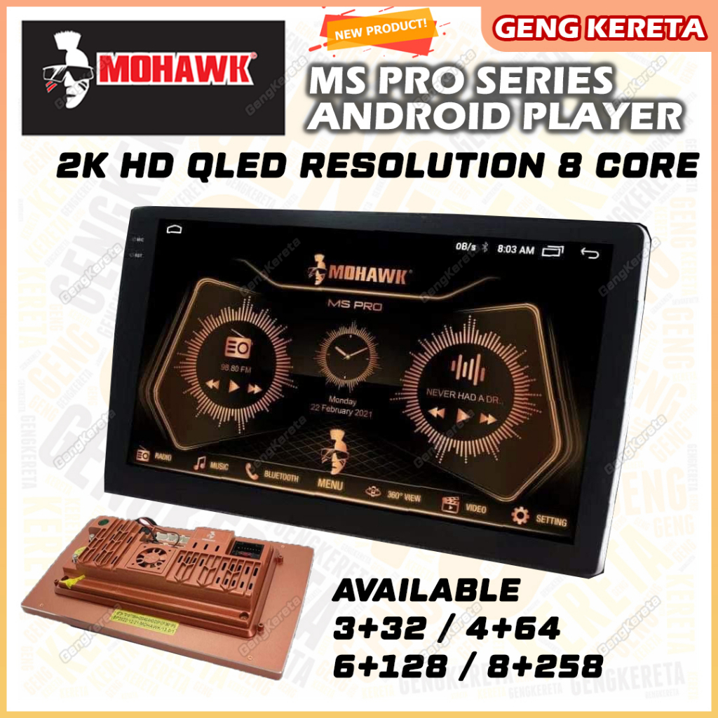 Mohawk MS PRO Series 2K QLED 360 Camera System Car Android Player Plug ...