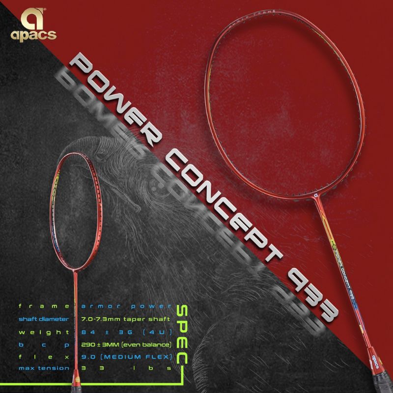 [FREE STRING&GRIPS)APACS RACKET BADMINTON POWER CONCEPT 933 | Shopee ...