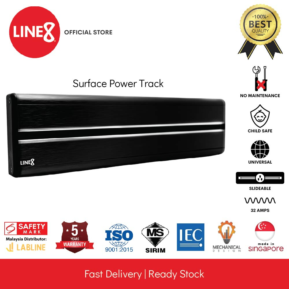 Line8 Surface Power Track / Rail / Trunk for Slide Socket Adaptor 400mm ...