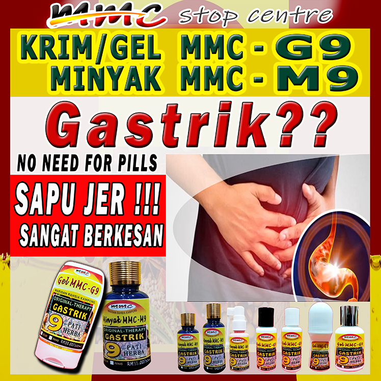 GEL MMC - G9 & MINYAK MMC - M9 ( ORIGINAL TERAPI GASTRIK ) MEDU,PERUT KEMBUNG,ANGIN PASANG,SAKIT ...