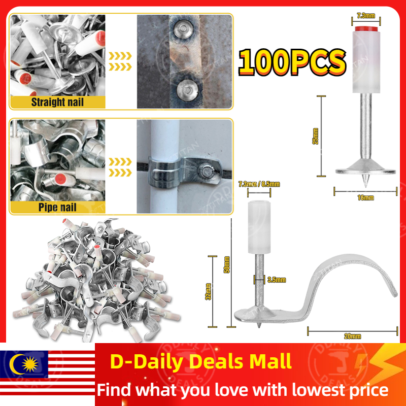 100pcs Steel Nail Gun Rivet Gun Bullet Concrete Fire Nail Gun Ceiling ...