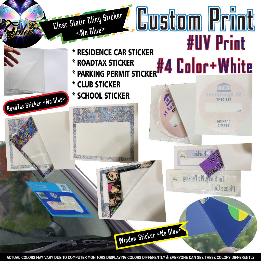 Static Cling Sticker Window Sticker Roadtax Sticker Custom Print ...