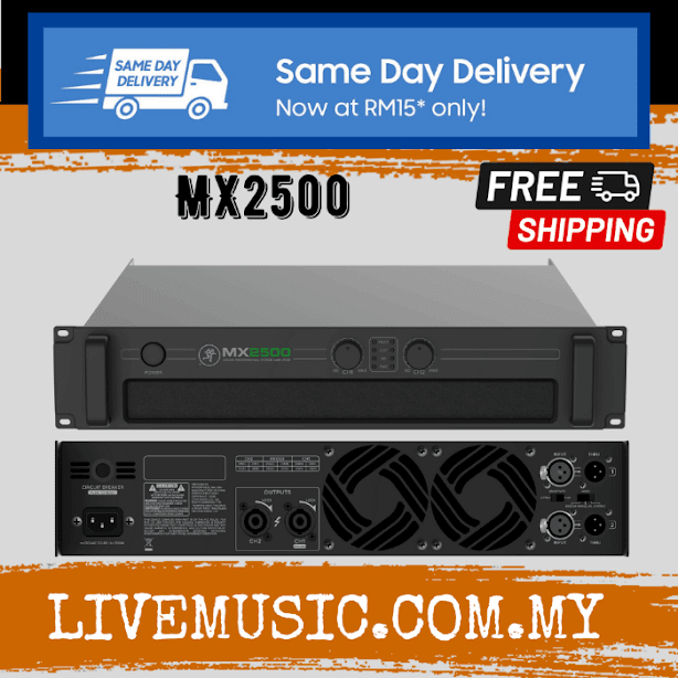 Mackie MX2500 1500W Professional Amp Power Amplifier (MX 2500/MX-2500 ...