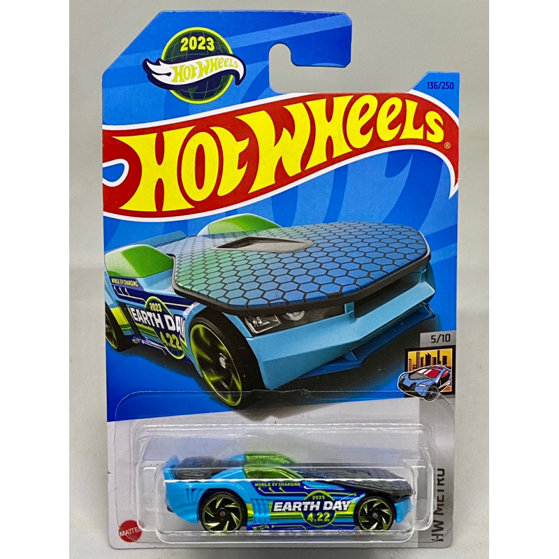 Hot Wheels SOLAR REFLEX Blue Green Earth Day 2023 Mobile EV Charging ...