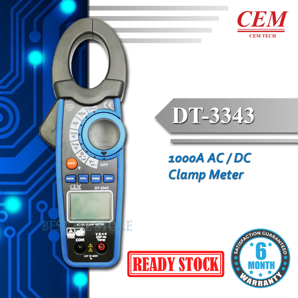 CEM DT-3343 AC/DC Clamp Meter 1000A | Shopee Malaysia