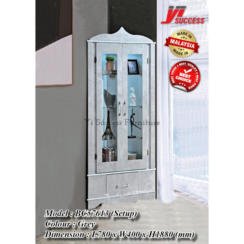 Yi Success Almari Hiasan Corner / Hall Cabinet / Corner Display Cabinet ...