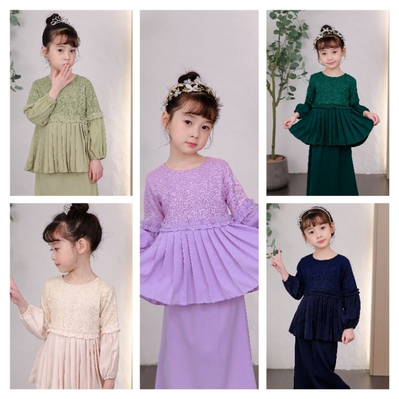 Set Lace Lengan Raffle Kanak-kanak, # baju raya kids | Shopee Malaysia