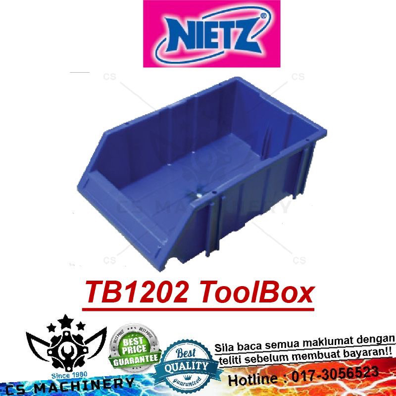 NIETZ TB1202 Tool Box (Black / Blue) storage box casing small big size ...