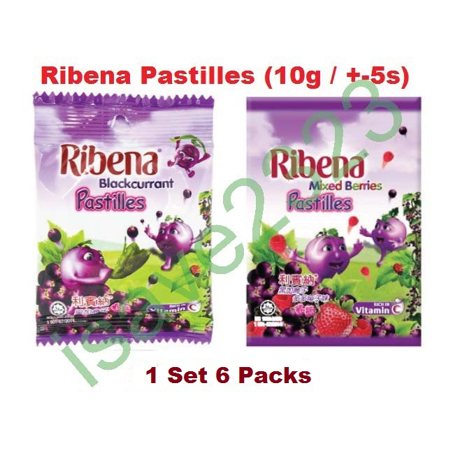 Ribena Pastilles (10g x 6 Small Packs) - Blackcurrant / Mixed Berries ...