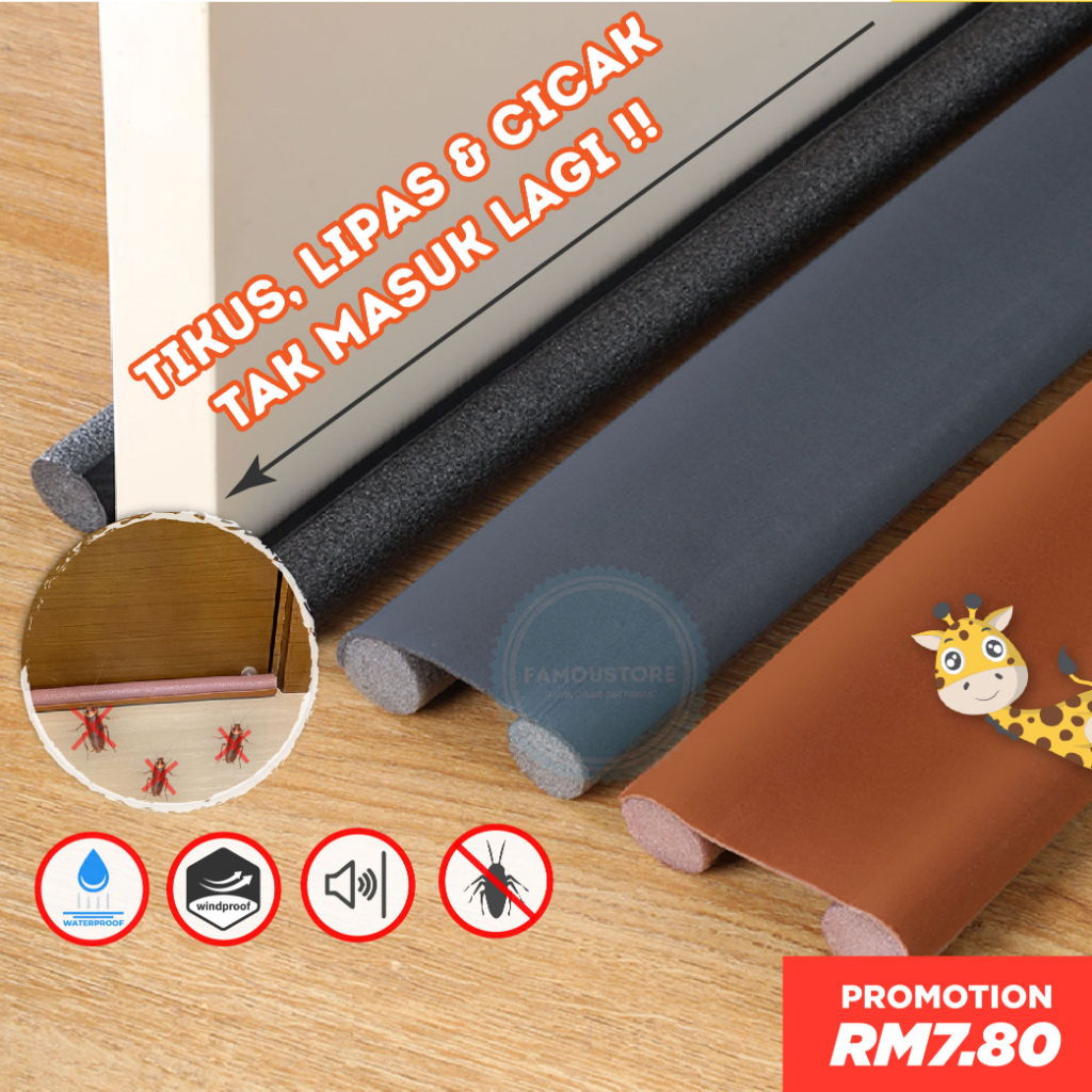 Door Bottom Sealing Strip Gap Seal Soundproof Blocker Door Stopper ...