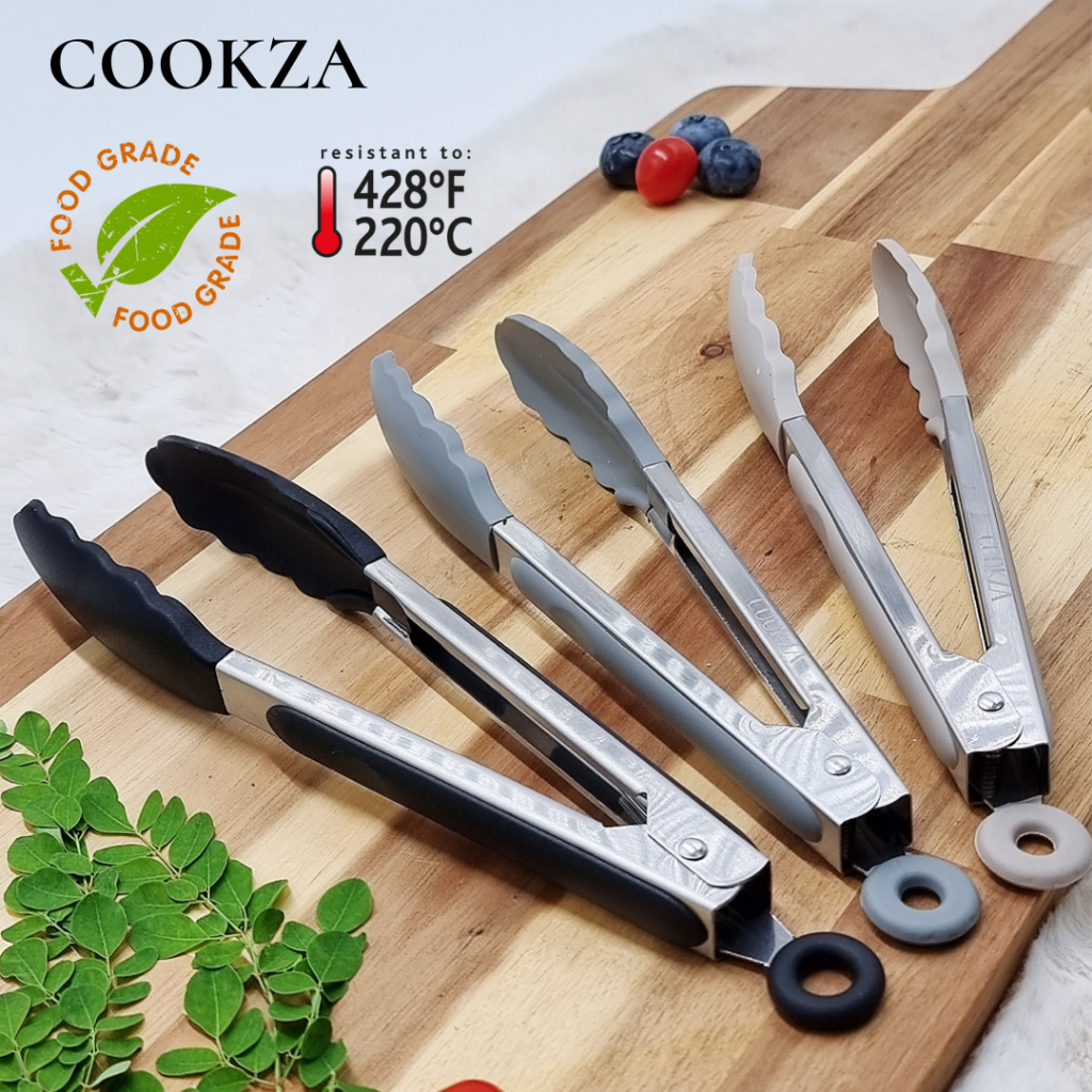 Cookza Silicone Food Tong Stainless steel, Penyepit Makanan, Food ...